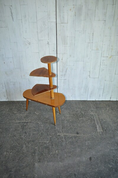 Vintage Wood Plant Stand, 1950s | Vinterior