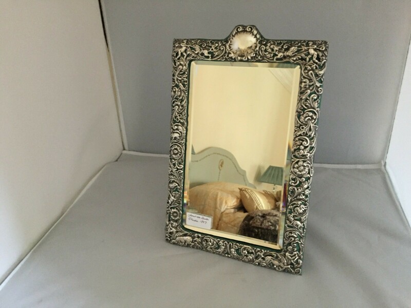 Antique Silver Dressing Table Mirror Hallmarked | Vinterior