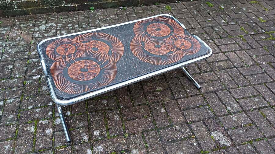Wow! Zany Superb Vintage Retro 70's Chrome Coffee Table. | Vinterior