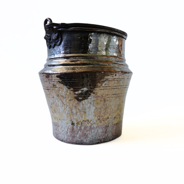 Vintage Metal Pot With Handle With Stunning Patina From Sweden Early ...