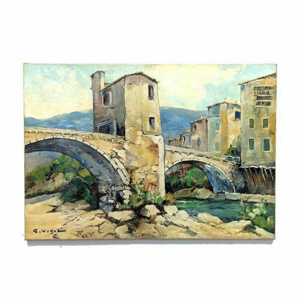 Large Oil On Canvas By Gustave Vidal | Vinterior