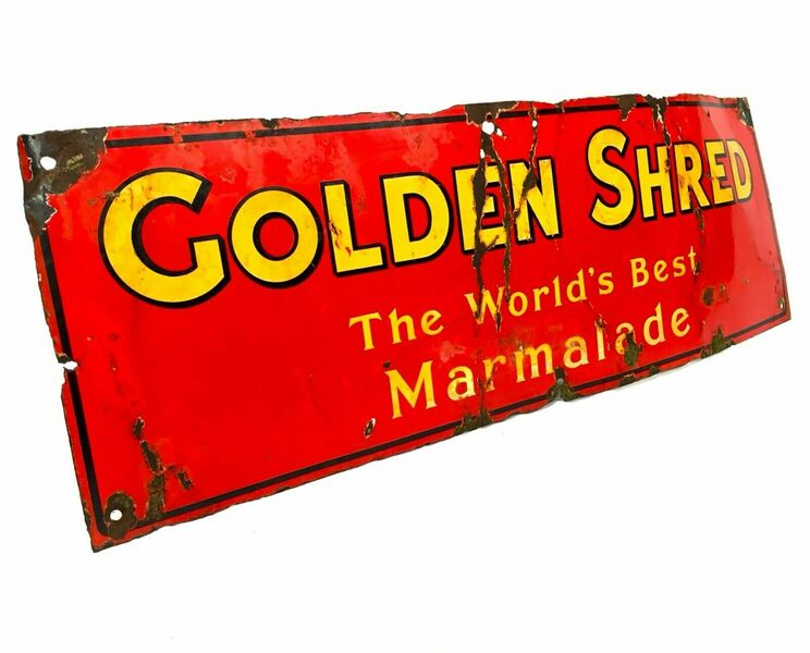 Antique Advertising Early 20th Century Enamel Sign For Golden Shred ...