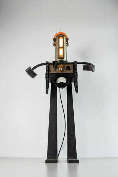 Vintage Robot Accent Lamp Made Of Boeing 747 Cockpit Control Panel ...