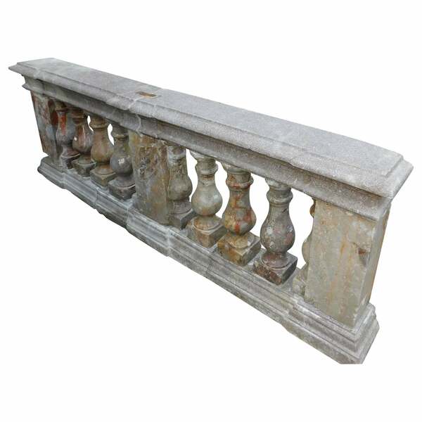 Pair Of Pink Marble Balustrade Railings, With Sculpted Columns, Italy ...