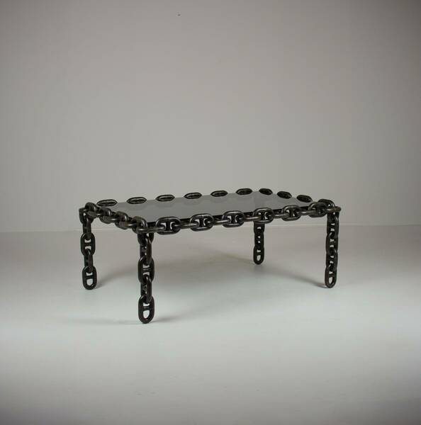Industrial Chain Link Coffee Table, Belgium, 1970's Brutalist In The ...