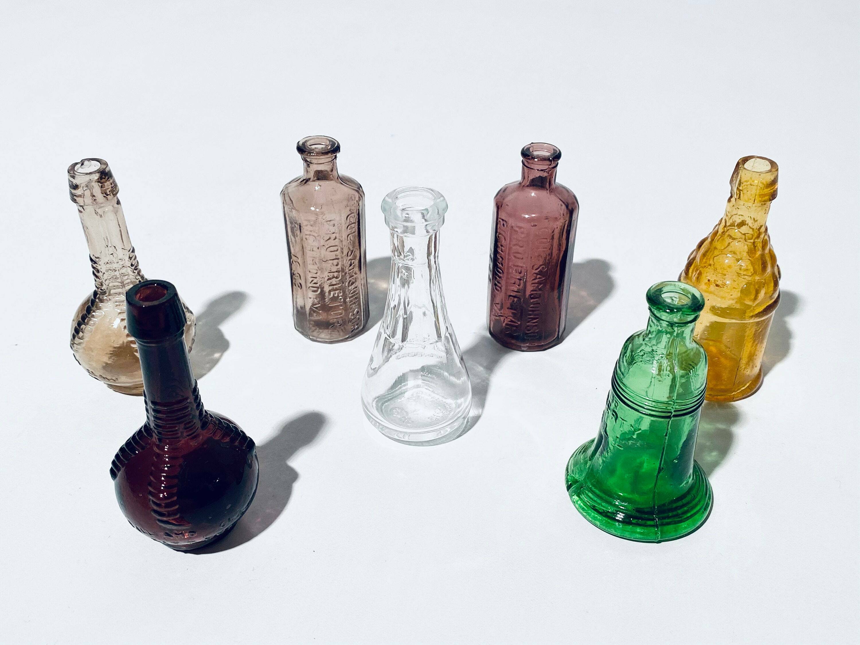 Coloured glass bottles store