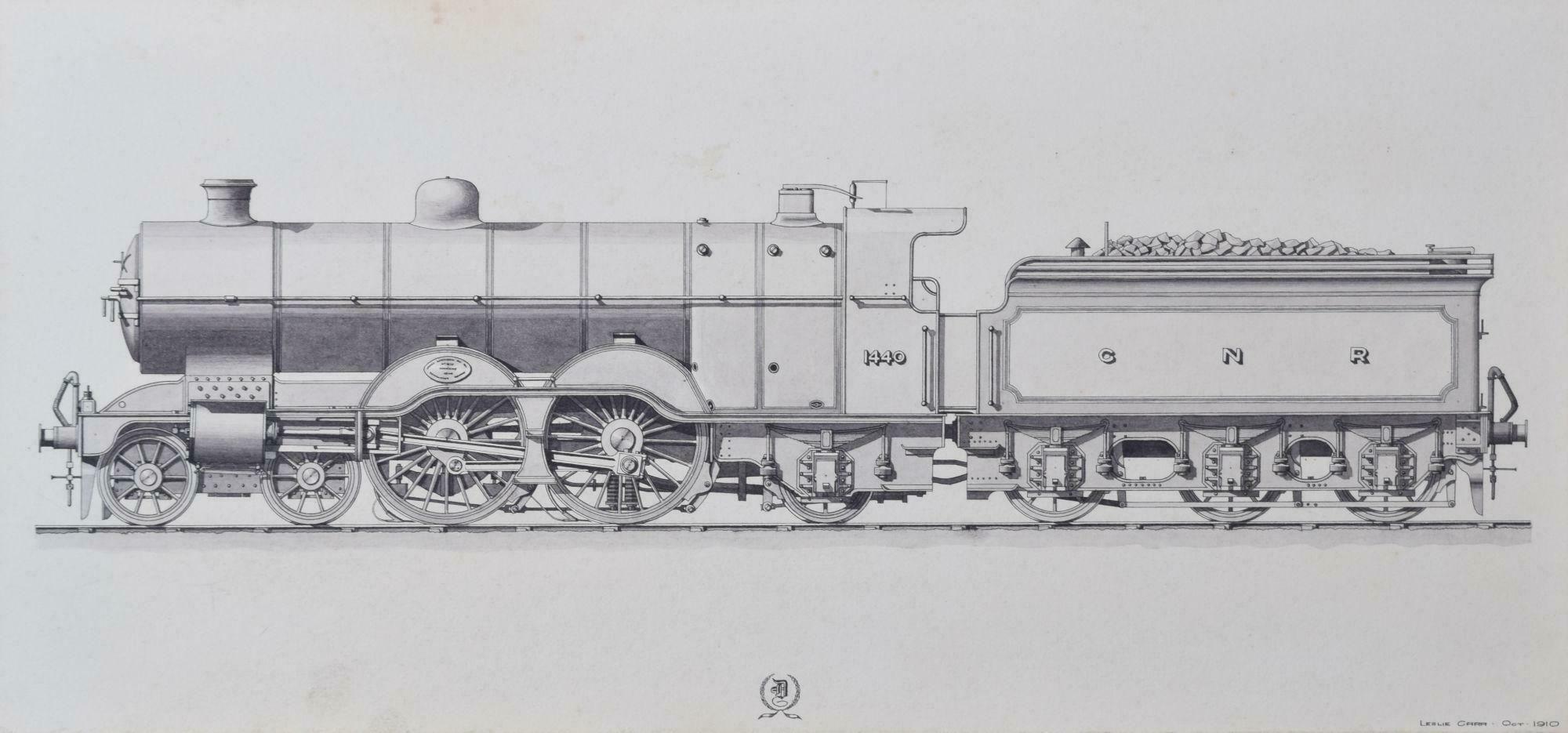 Leslie Carr Steam Engine Great Northern Railway 1910 Drawing By Leslie ...