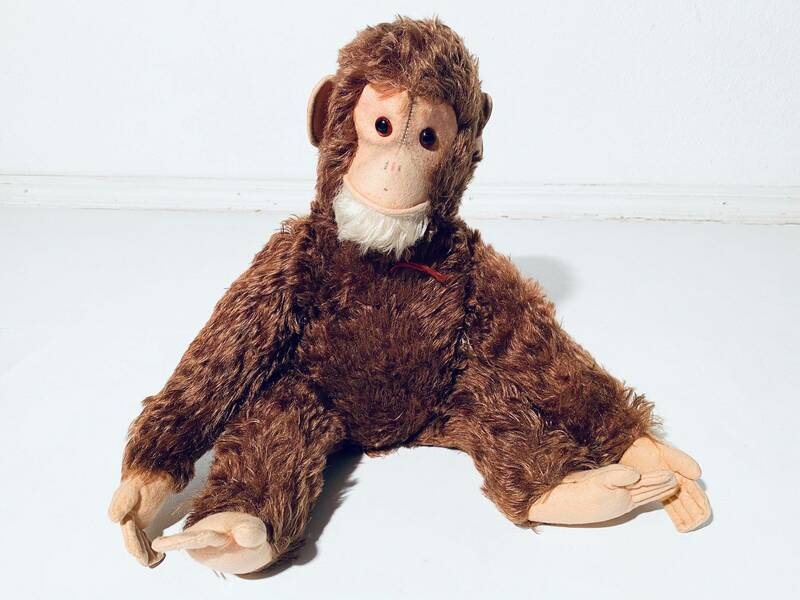 Old Hermann Stuffed Monkey Toy / Vintage Mohair Chimpanzee | Vinterior