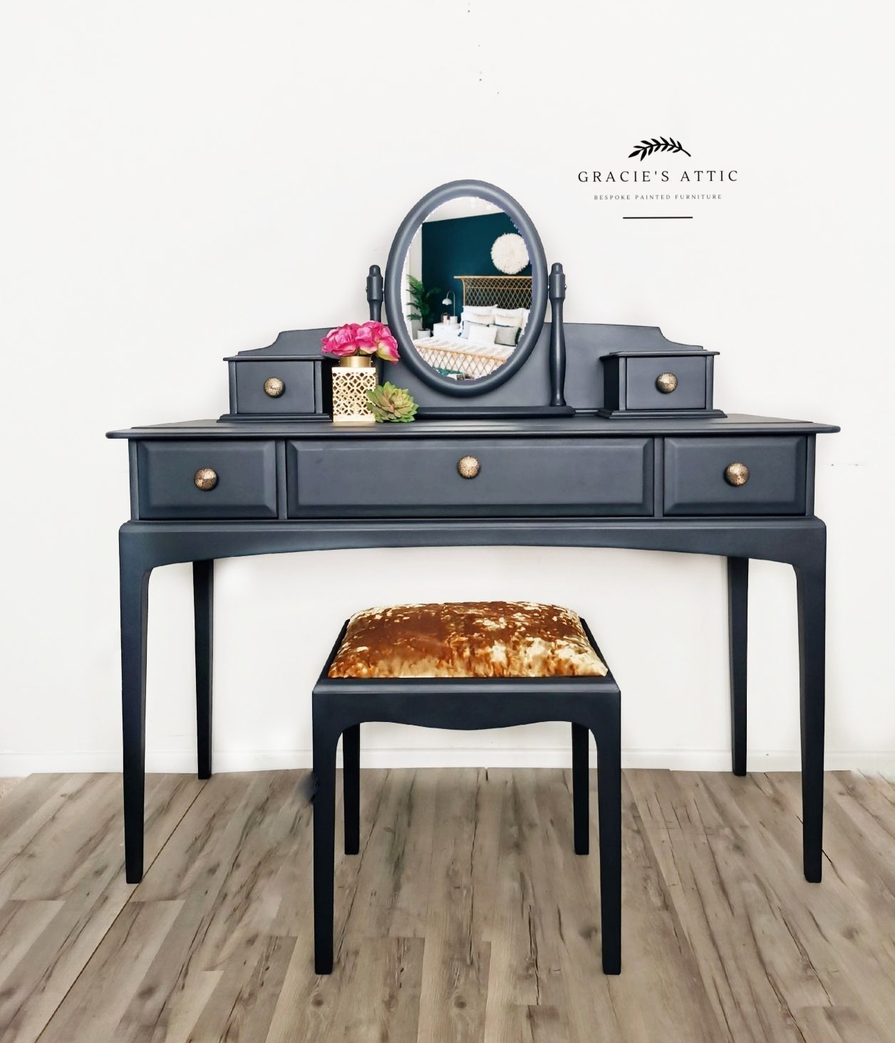 stag dressing table mirror