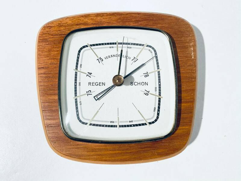 Mid Century Elegant Weather Station Barometer Thermometer / Vintage Mcm ...