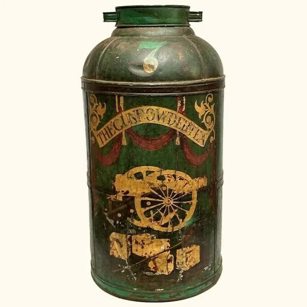 Giant 19th Century Tea Canister 'The Gunpowder Tea' | Vinterior