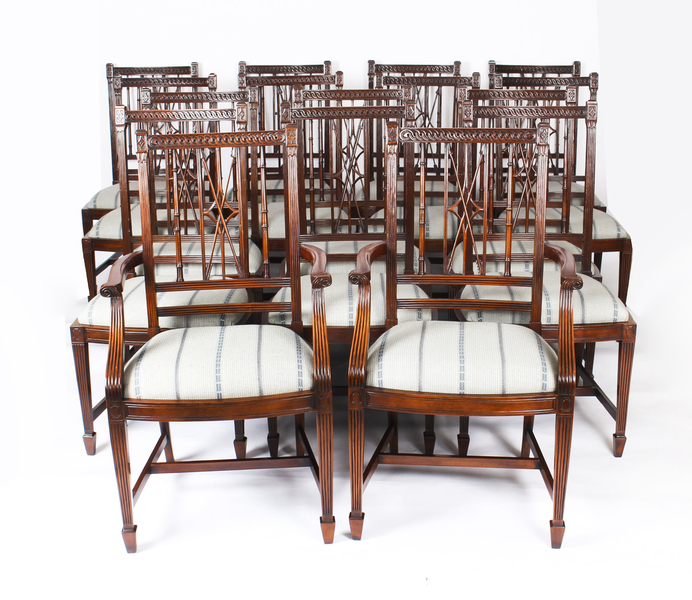 Bespoke Set 16 Mahogany Arrowback Dining Chairs | Vinterior