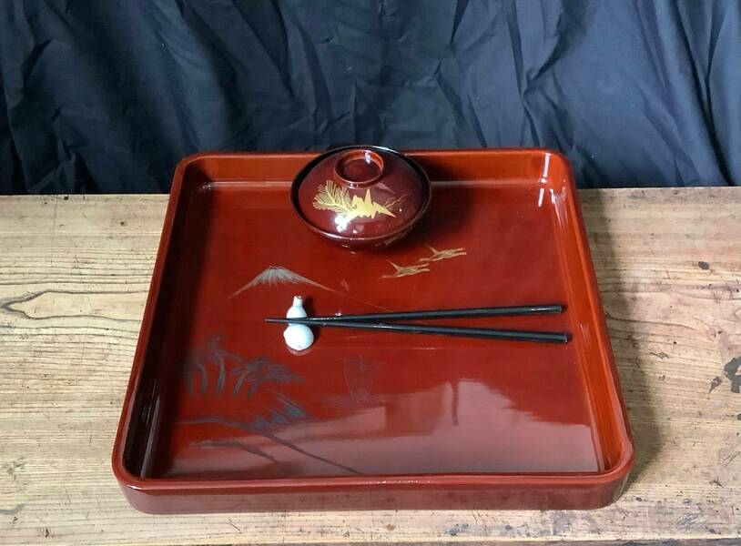 Japanese Lacquerware Tray, 1900s | Vinterior