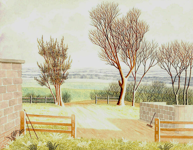 Ronald A. Broad 1988 Watercolour, Landscape From Alexander Farm | Vinterior
