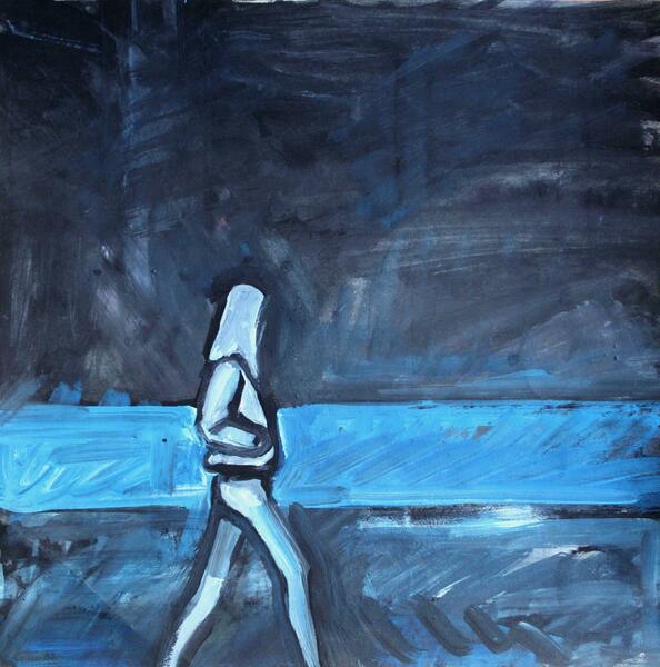 Ansis Butnorwalking Along The Sea. 2024, Gouache, Paper, 25x25 Cm2024 | Vinterior