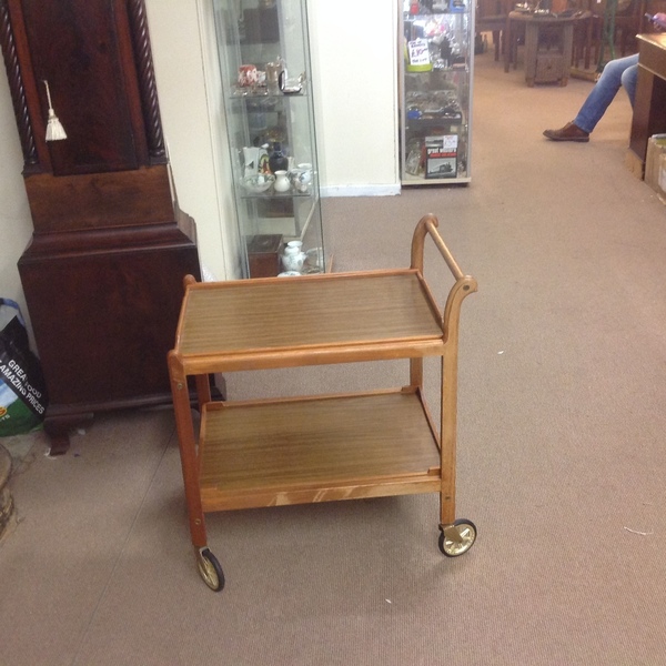 1950s British Vintage Brown Teak Storage Trolleys | Vinterior