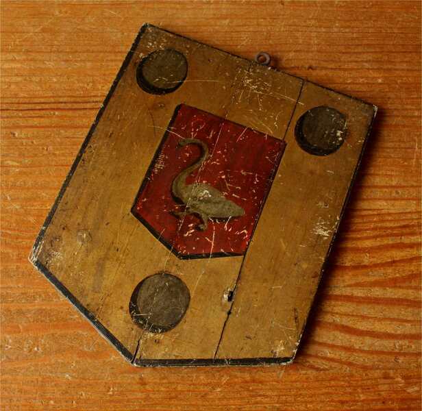 French Heraldry Shields Of Arms. Hand Painted Wood Plaque. 19th Century ...