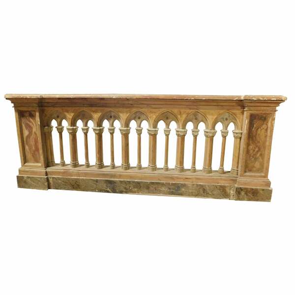 Neo Gothic Style Balustrade In Lacquered Wood With A Fake Marble Effect ...