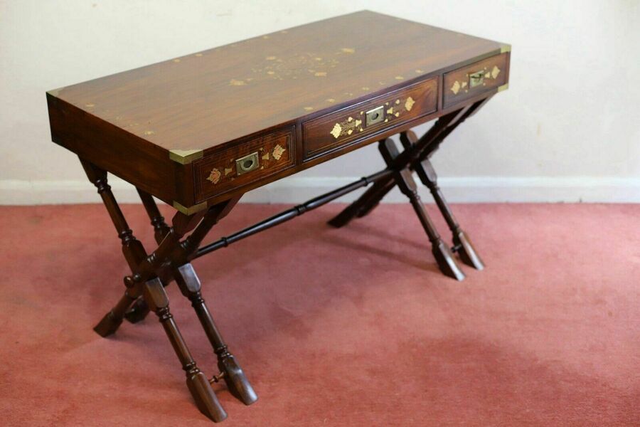 Lovely Anglo Indian Campaign Style Side Table | Vinterior