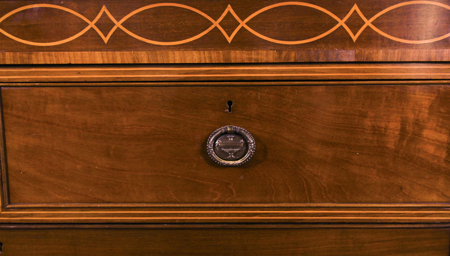 Victorian Sheraton Revival Inlaid Breakfront Wardrobe 19th C | Vinterior