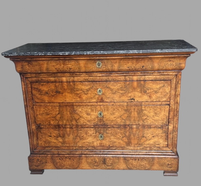 A 19th Century French Louis Phillipe Era Burr Walnut Commode | Louis ...