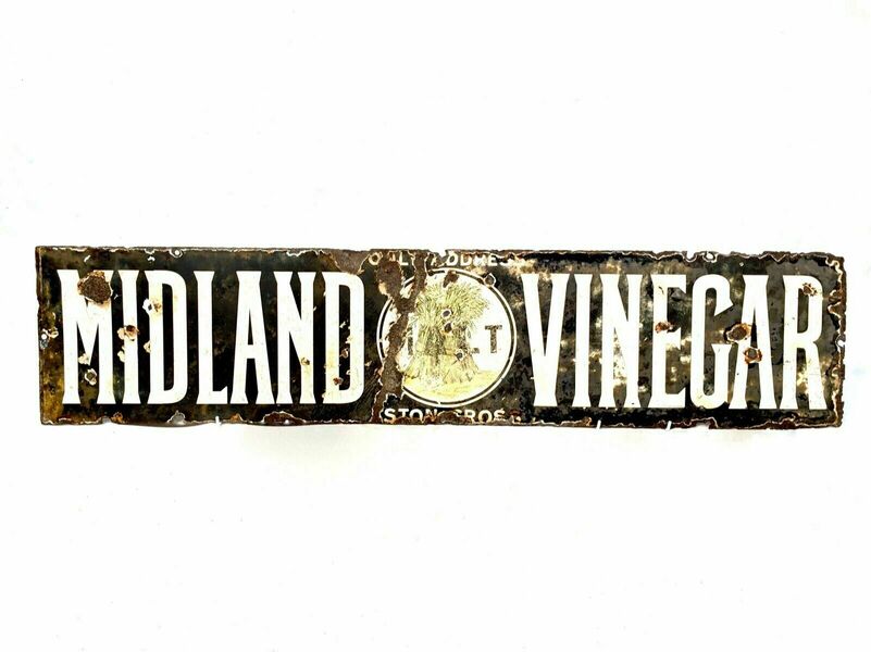 Antique Advertising Early 20th Century Enamel Sign Midland Vinegar / H ...