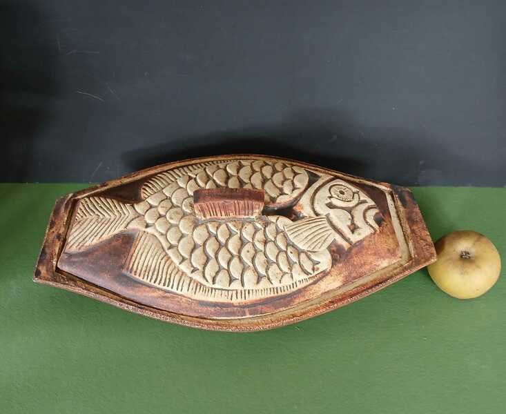 Vintage Large 35cm Ceramic Fish Serving Dish By Quantock Pottery ...