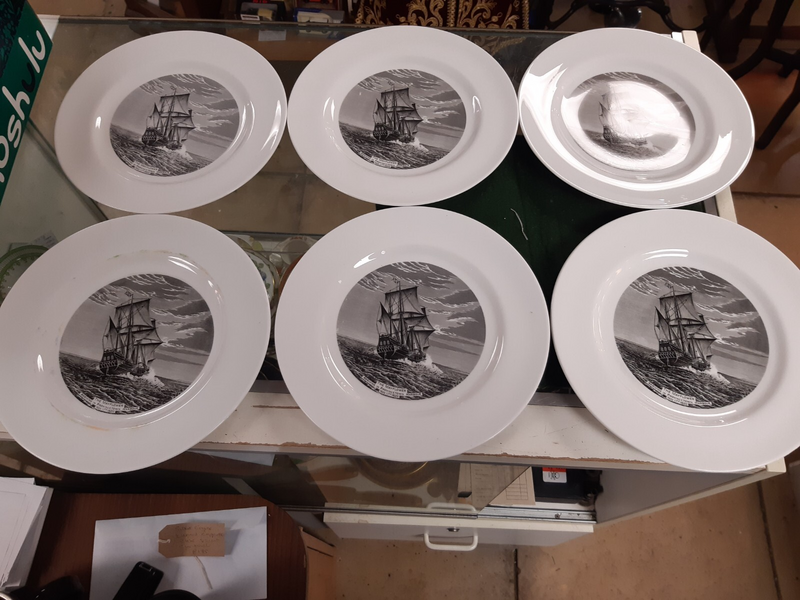 6 Spode Mayflower Commemorative Dinner Plates Possible Pre Production ...