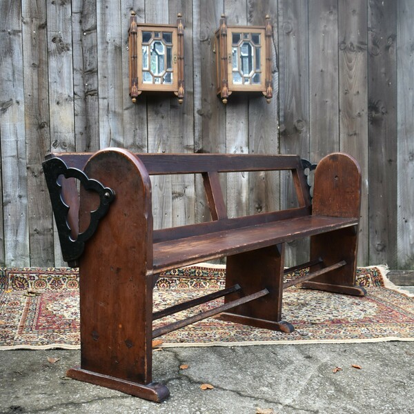 Antique Railway Station Platform Reversible Flip Over Back Pitch Pine ...