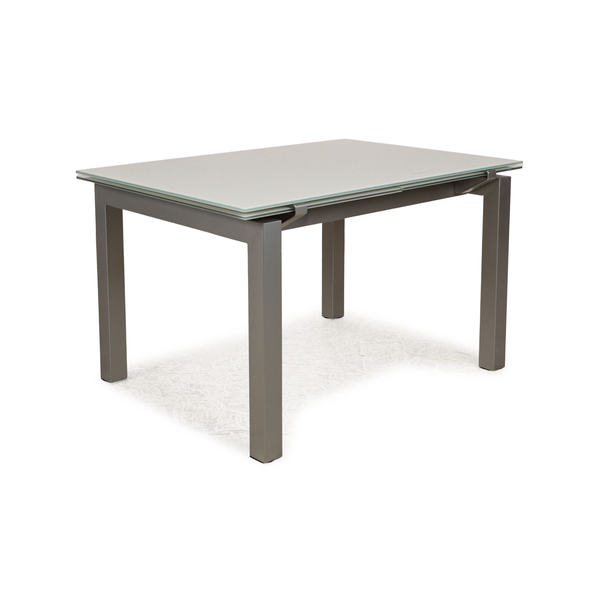 Calligaris Glass Dining Table Silver Extension Function | Vinterior