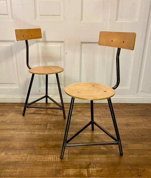 1 Of 2 Vintage Mid Century School / Industrial Adult Size Chairs ...