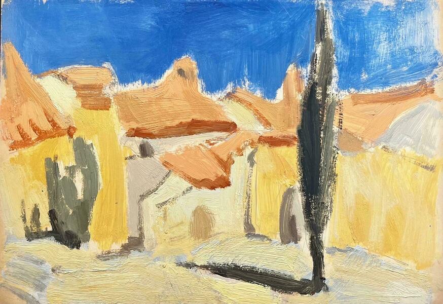 Elisabeth Hahn20th Century German Modernist Oil Painting Town ...