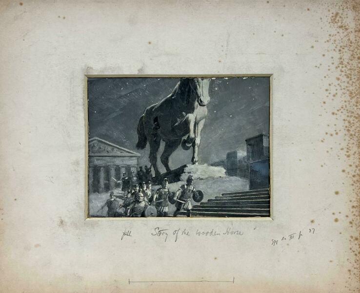 Percy Tarrantenglish Original Painting The Trojan Horse Entering City ...