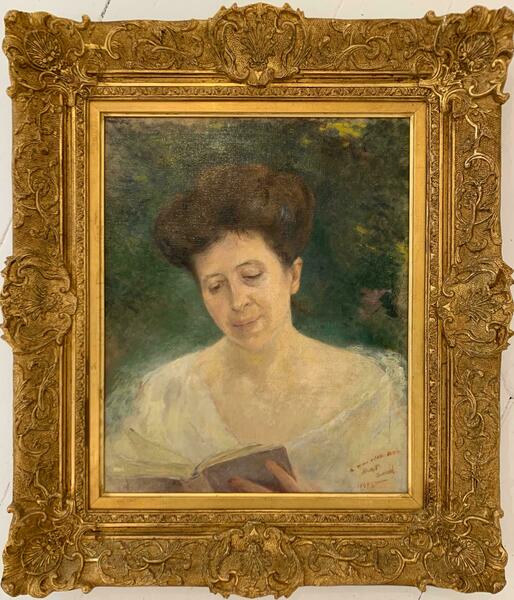 Unknownearly 1900's French Impressionist Portrait Of A Lady Beautiful ...