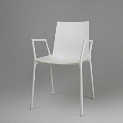 21th Century White Design Chair With Armrests, Belgium | Vinterior