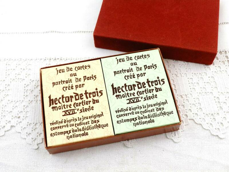 French Vintage Boxed Set Of 2 Unopened Packs Of Reproduction Playing ...