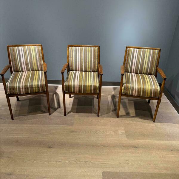 Set Of Three Walnut Arm Rest Chairs | Vinterior