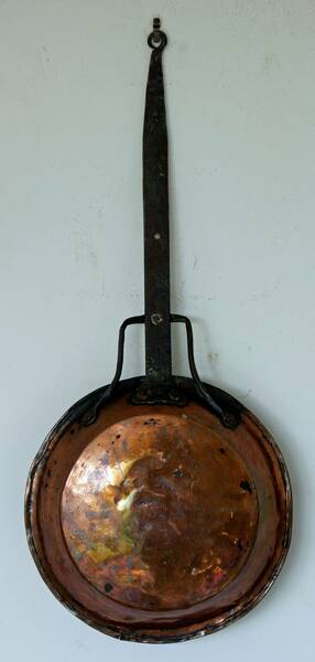 Vintage Copper Pan 60cm French Large Rustic Metal French Kitchen ...