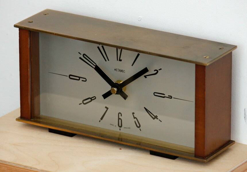Vintage Metamec Mantel Clock 23cm Wooden Retro Mid Century 60s 70s Art ...
