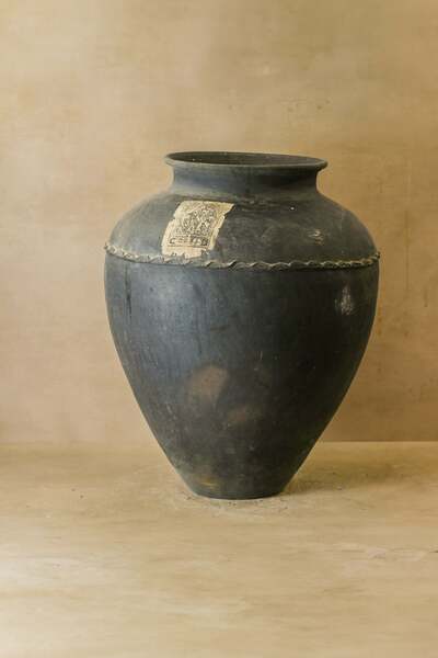 Vintage Black Asian Pots Vb07 | Vinterior