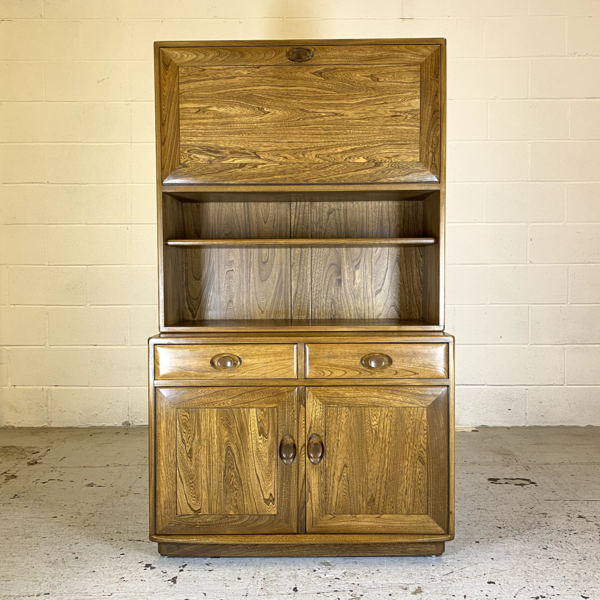 Ercol Windsor High Sideboard With Bureau Desk Drinks Cabinet Drawers ...
