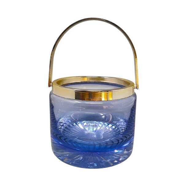 1970s Gorgeous Blue Ice Bucket In Crystal By L.A.C.S. Made In Italy ...