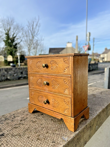 Antique Miniature Scratch Built Apprentice Piece Wooden Chest Of ...