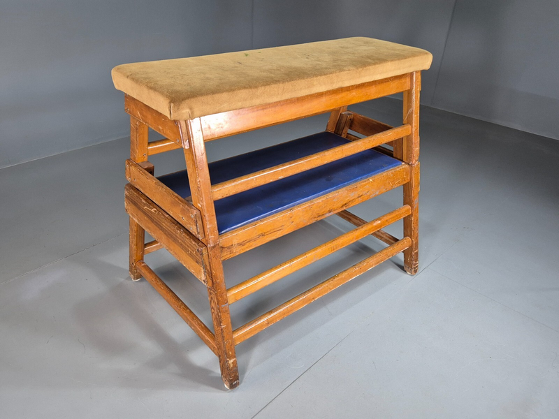 Vintage Pommel Horse Suede Top Beech Frame 1960s Eb7607 Mwoo | Vinterior