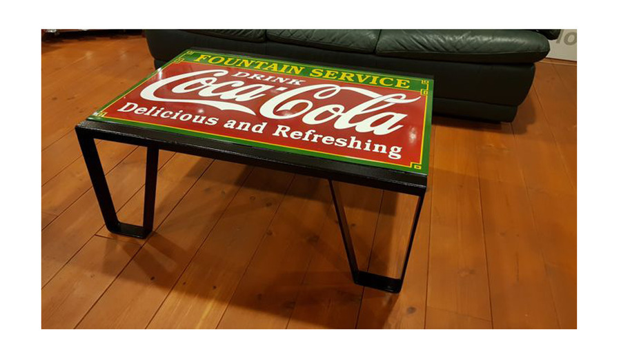 Coca Cola Table Of Enamel Rare Production From The 1980 S | Vinterior