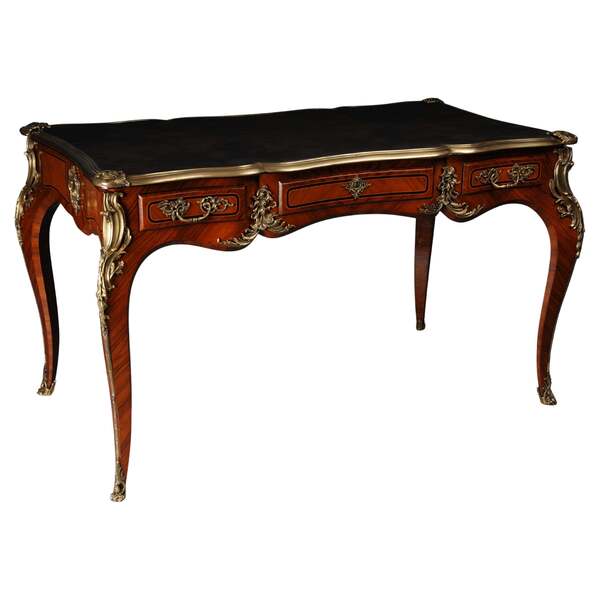 Royal Desk/Bureau Plat In Louis XV Style With Veneer | Vinterior