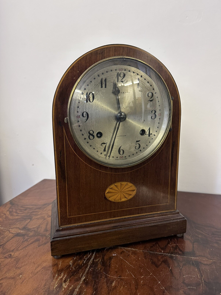 Antique Edwardian Inlaid Glasgow Maker Mantel Clock Todd & Son | Vinterior