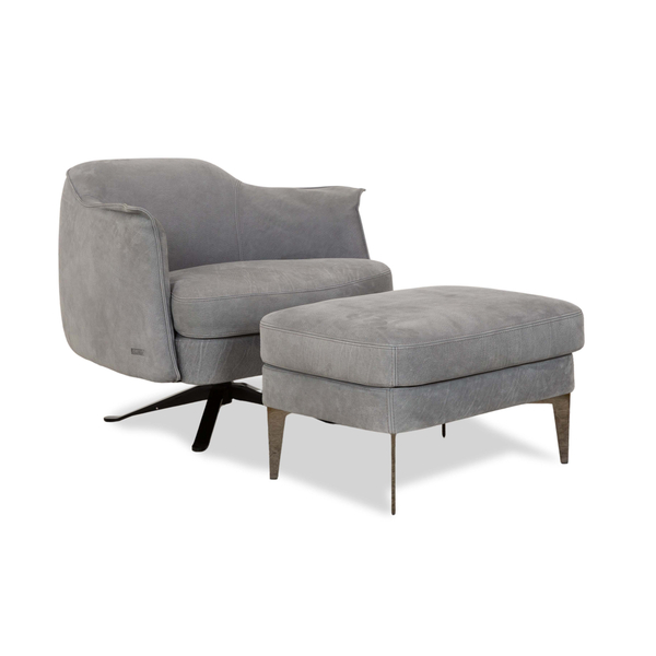 Cierre Boheme Leather Armchair Set Grey Blue | Vinterior