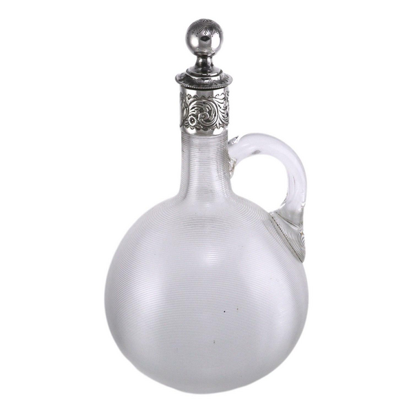 Antique Silver & Crystal J Sherwood & Sons Claret Jug / Decanter 1876 ...