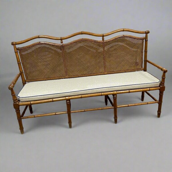 Antique French Faux Bamboo Caned Bench Made Of Cherry Wood Circa 1860 ...